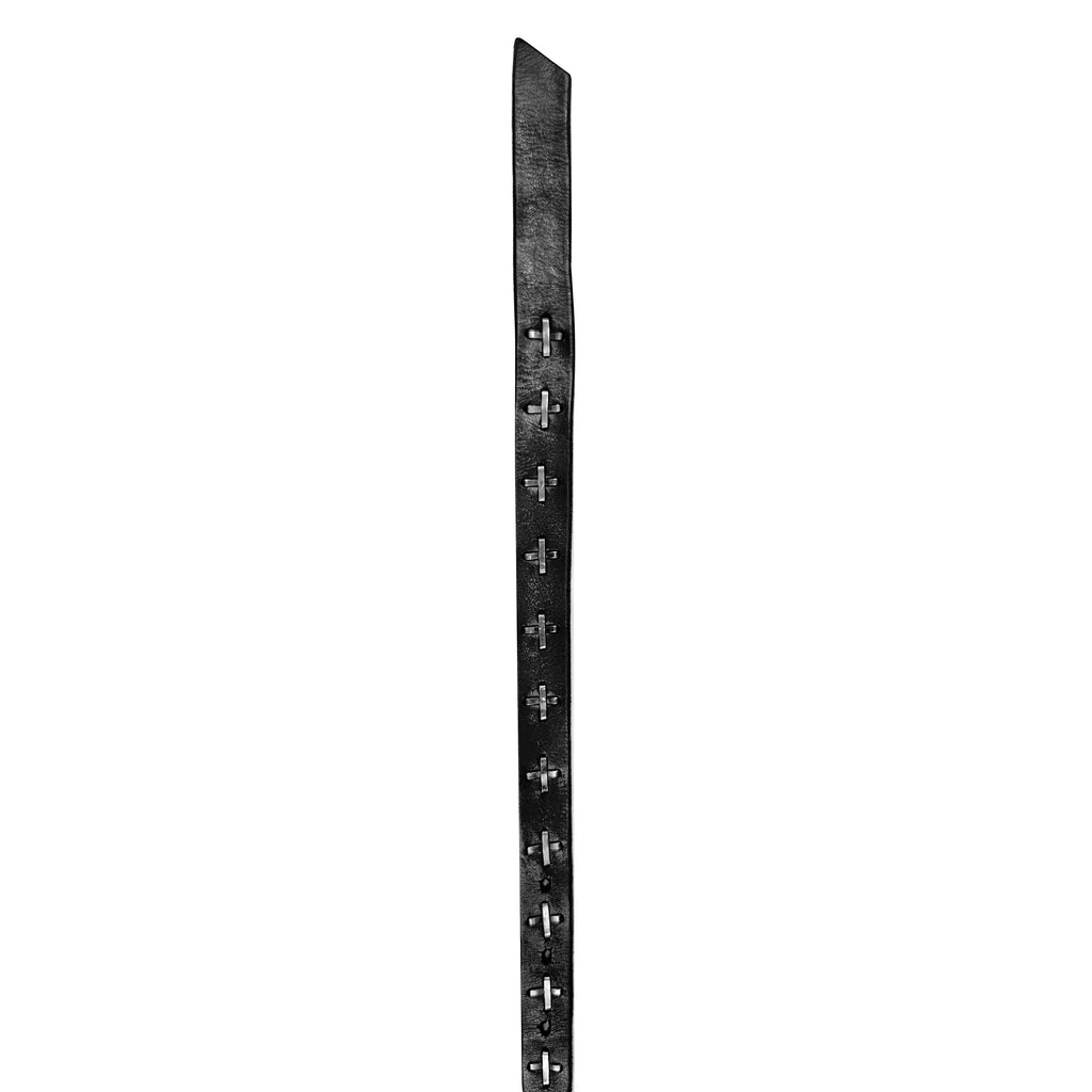 Full Silver Cross Leather Belt – faust