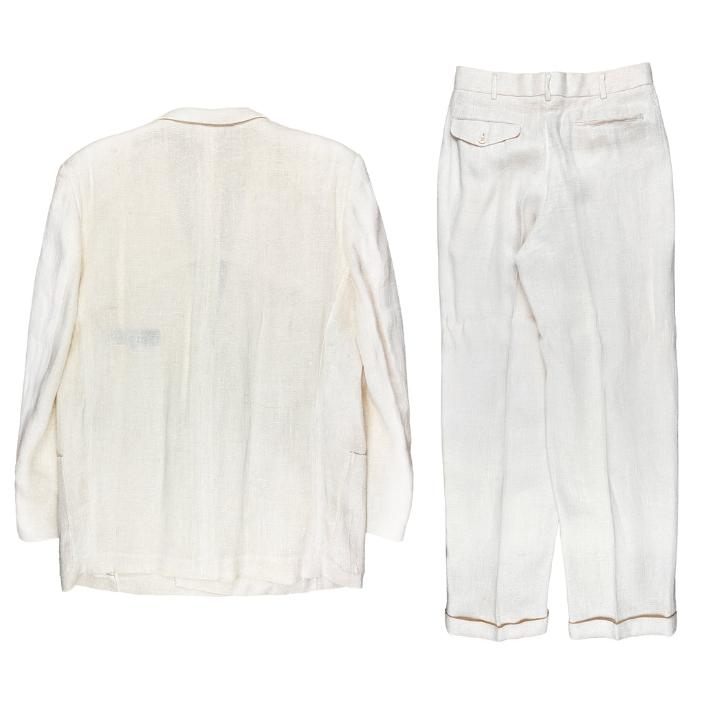 80's Double Breasted Linen Suit – faust