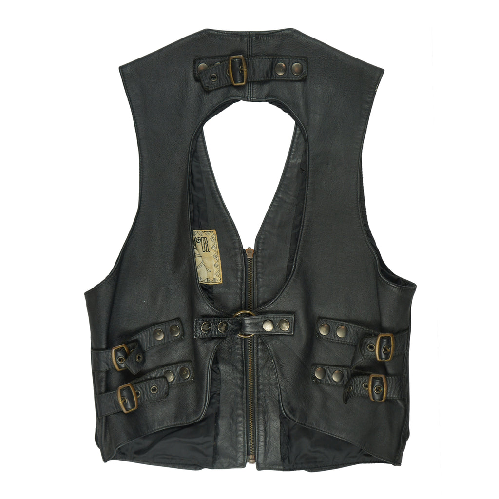80's Leather Cargo Vest – faust